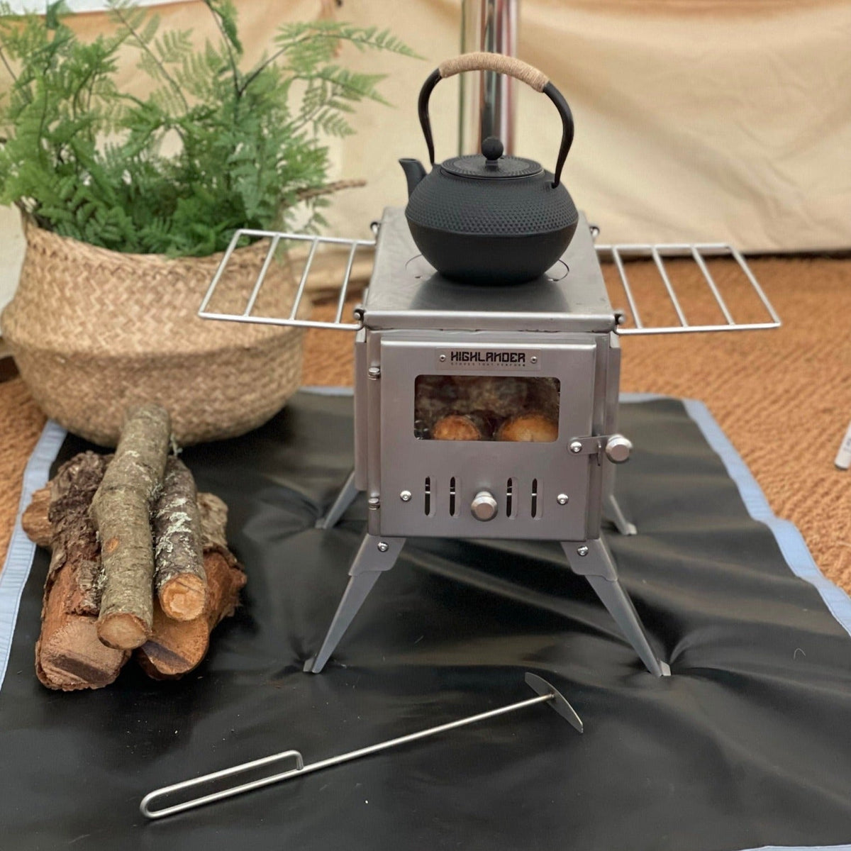 Stainless Steel Wood Stove Oven - Highlander BLK Oven - Bell Tent ...